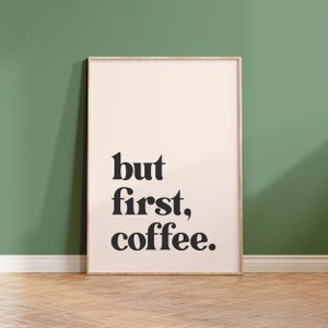 But First Coffee Wall Art Print Home Decor for Kitchen and Coffee ...