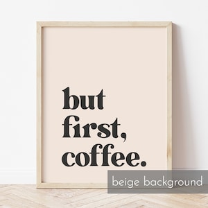 But First Coffee Wall Art Print Home Decor for Kitchen and Coffee ...