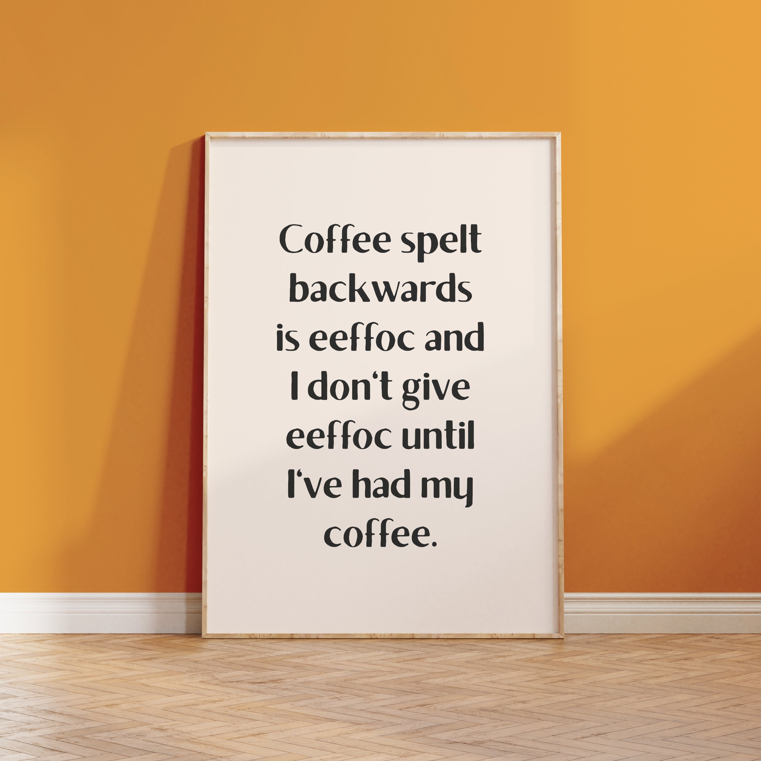 Coffee Spelt Backwards Coffee Wall Art Print Home Decor for Kitchen ...