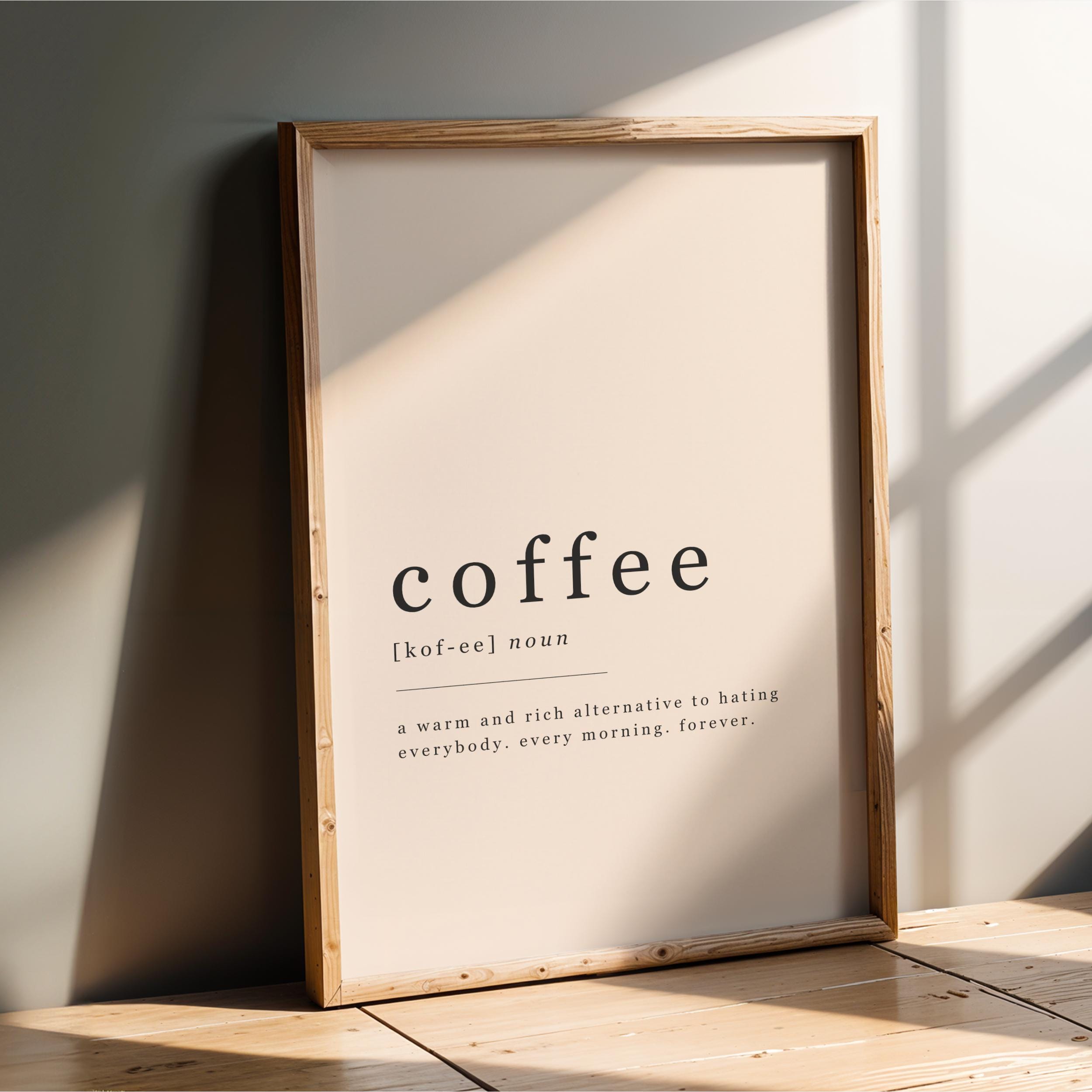 Coffee Definition - Wall Art Print | Home Decor for Kitchen and Coffee ...