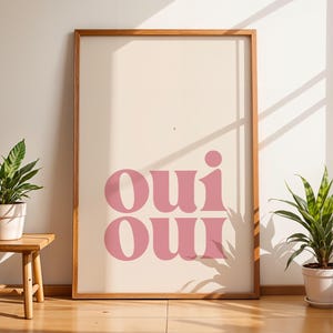 Oui Oui - Pink Bathroom Wall Art Print | Home Decor, Bathroom ...