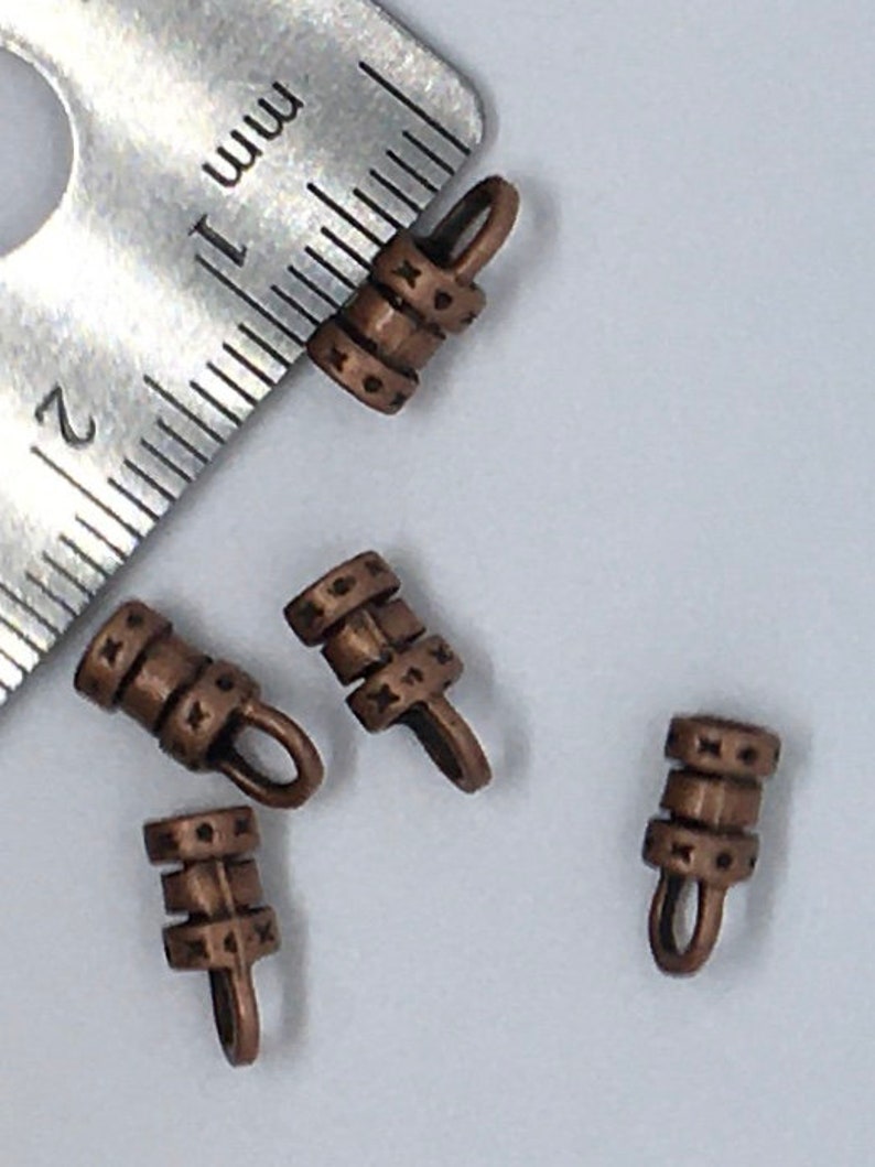 3mm Leather Crimp End With Loop Antique Copper AC Pack of | Etsy
