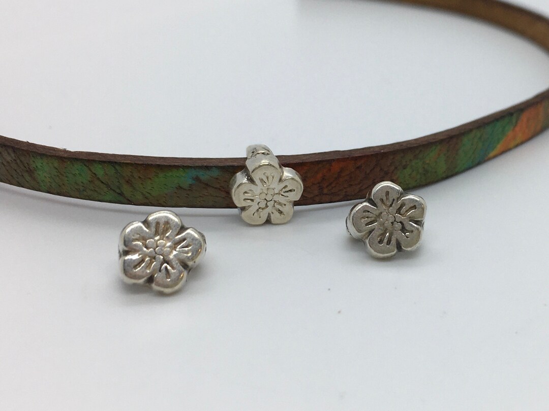 Hibiscus Flower Sliders for 5mm Flat Leather - 5L-SL341 - Choose Your ...