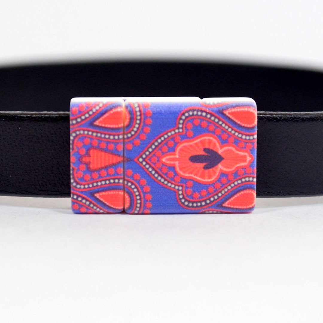 10mm Flat Lightweight Acrylic Clasps Red & Blue Art Deco Choose Your ...