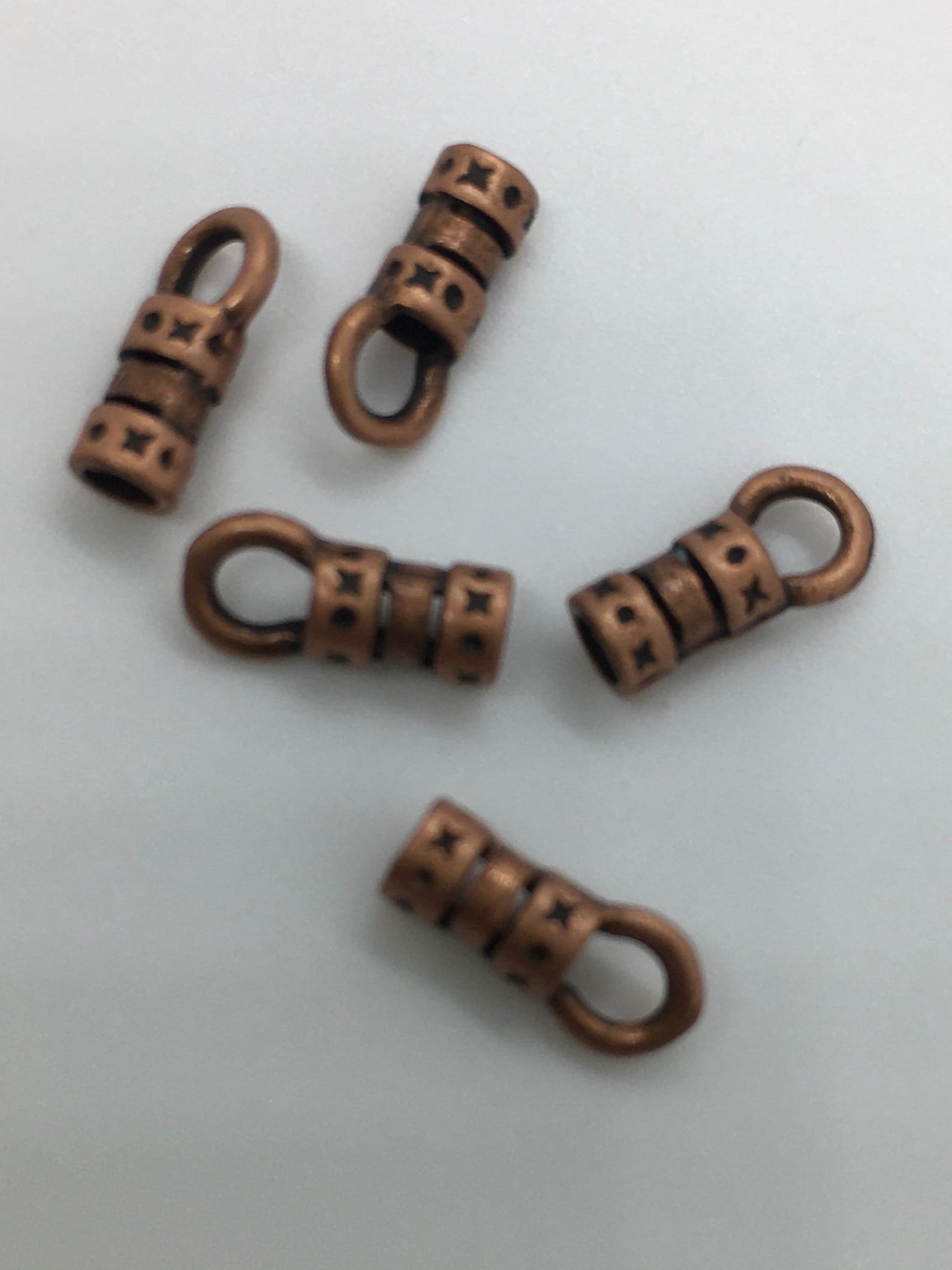 2mm Leather Crimp End With Loop Antique Copper AC Pack of - Etsy