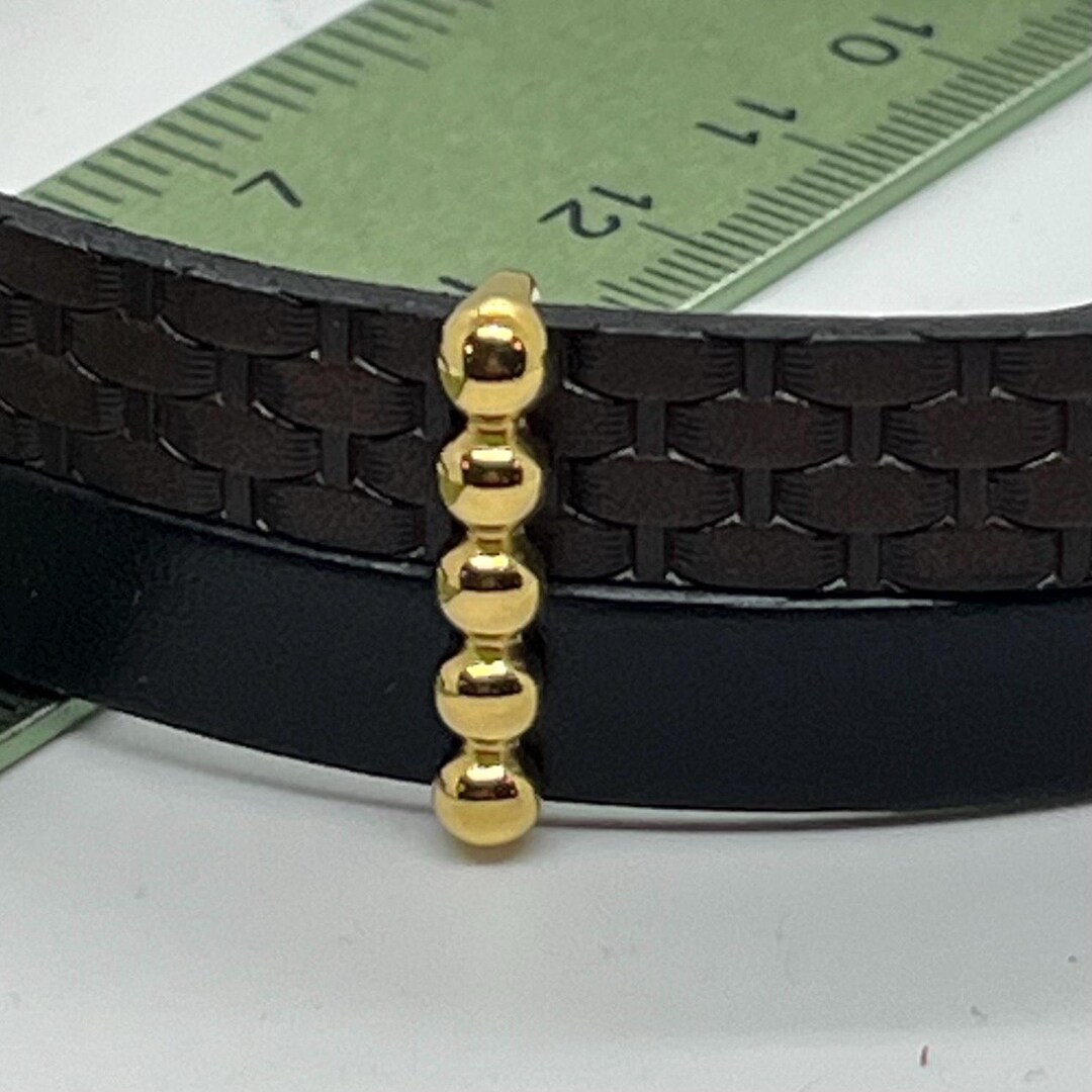 Five-dot Bar Sliders for 20mm Flat Leather - Gold-plated - 624GP ...