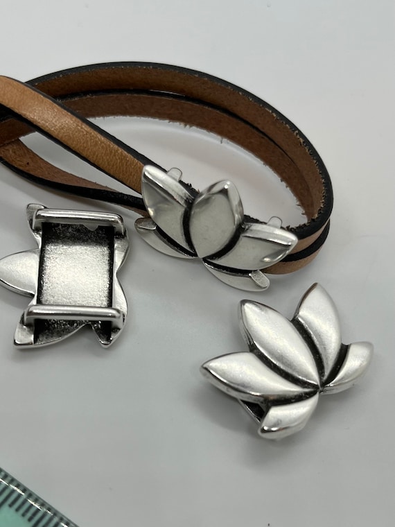 Lotus Flower Slider for 10mm Flat Leather 10L-BAR-488AS - Etsy