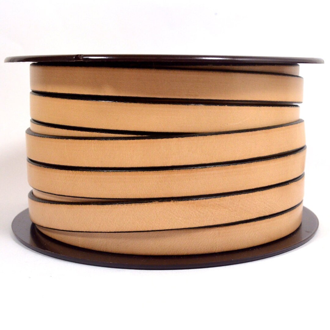 10mm Flat Leather - Natural With a Black Edge - L10f-2b - Choose Your ...