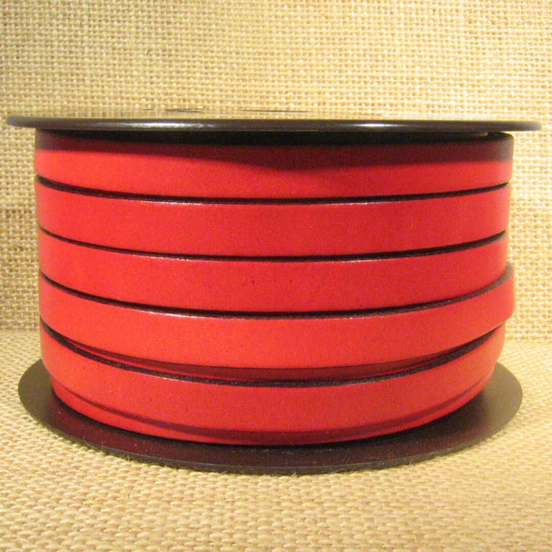 10mm Flat Leather - Red - L10F-8 - Choose Your Length - Etsy