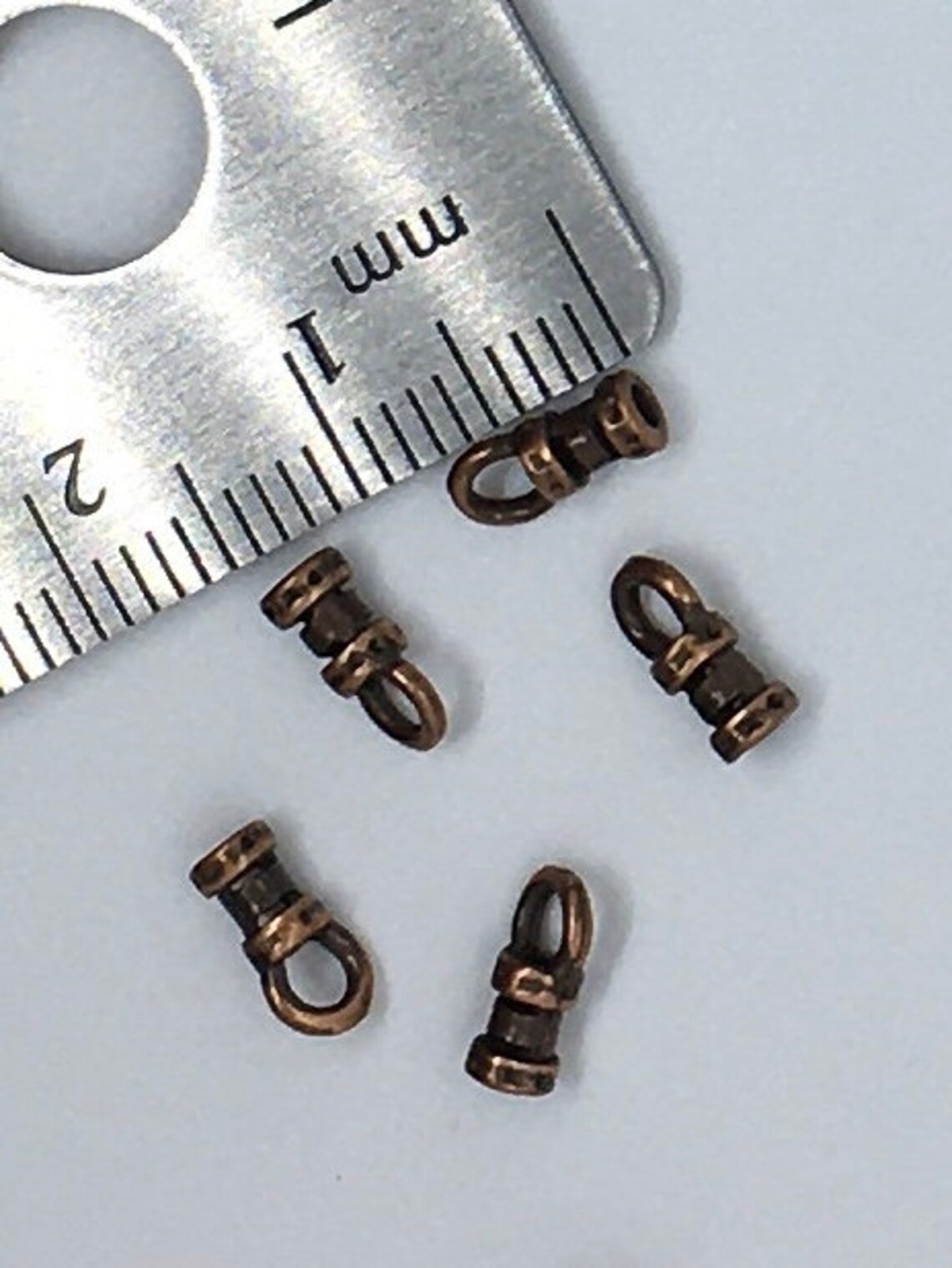 1.5mm Leather Crimp End With Loop Antique Copper AC Pack - Etsy