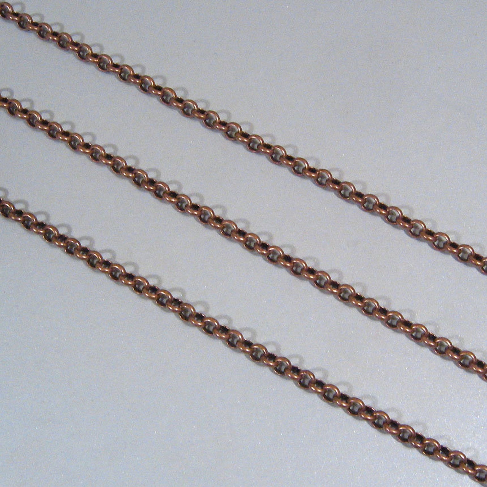3.8mm Rolo Chain Antique Copper CH12 Choose Your Length | Etsy