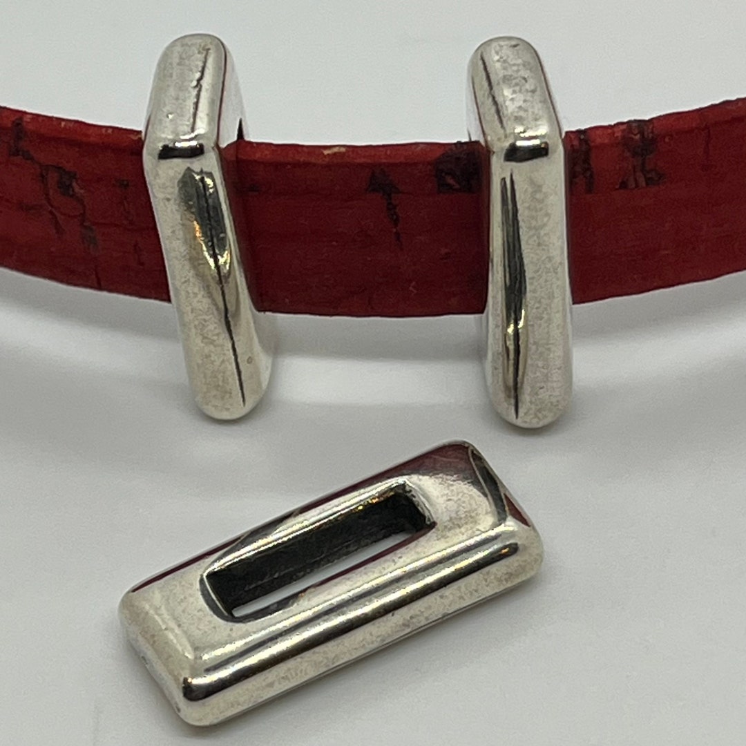 Chunky Bar Sliders for 10mm Flat Leather - Antique Silver - Choose Your ...