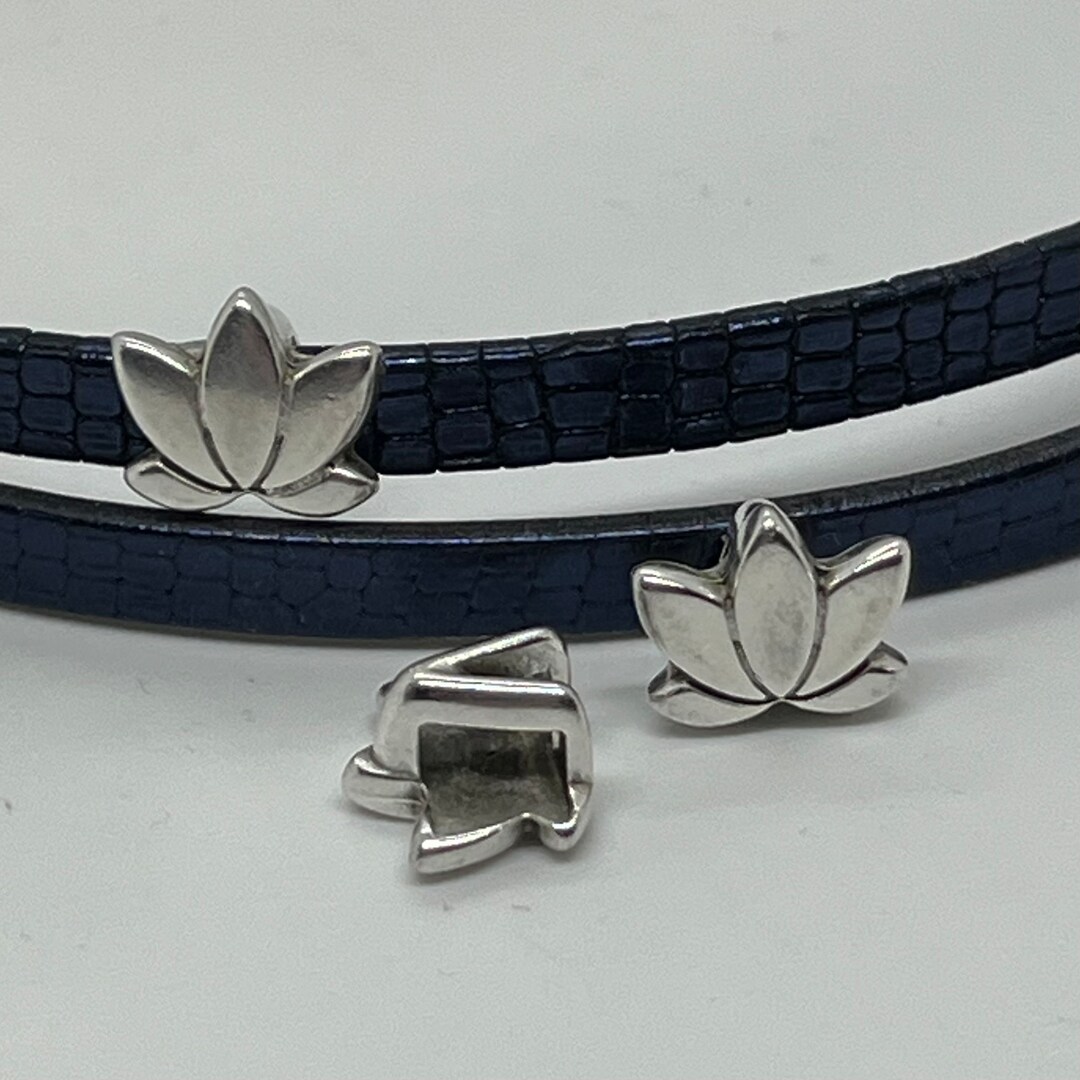 Lotus Flower Sliders for 5mm Flat Leather - Choose Your Quantity - Etsy
