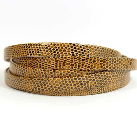 10mm Lizard Texture Leather Tan Choose Your Length | Etsy