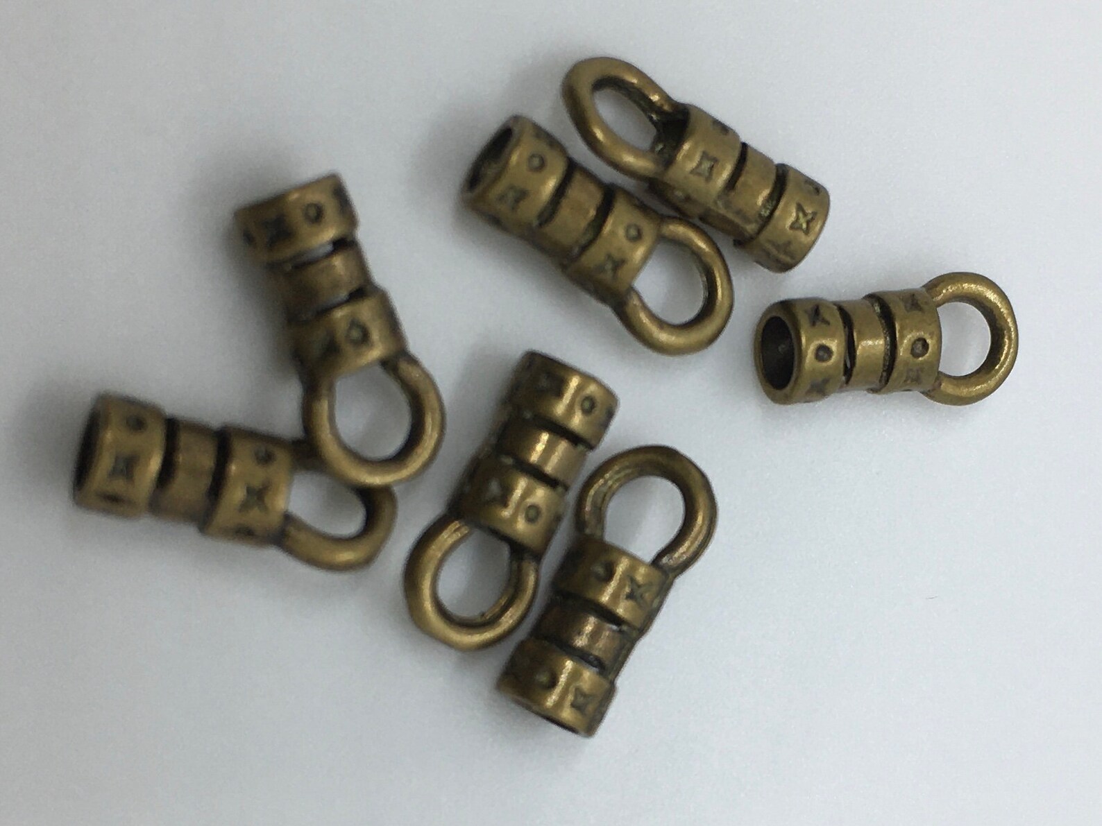 2mm Leather Crimp End With Loop Antique Brass - AB - Pack of 20 Pieces ...