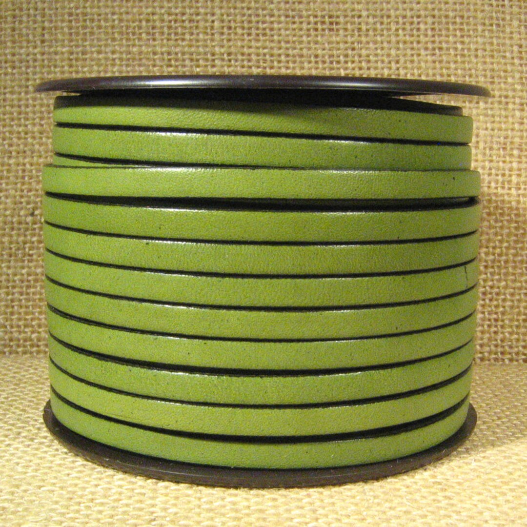 5mm Flat Leather - Olive - L5F-11 - Choose Your Length - Etsy