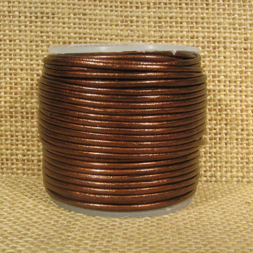 1.5mm Round Indian Leather Dark Copper Metallic L1.5-234 | Etsy
