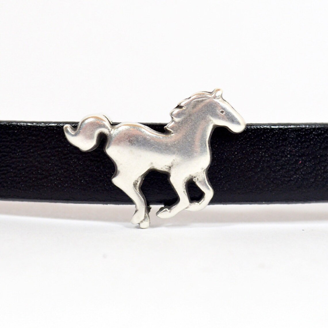 Galloping Horse Sliders for 10mm Flat Leather - Antique Silver - 10F ...