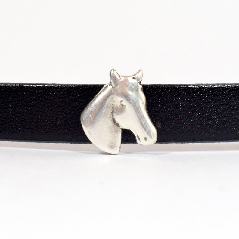 Horse Head Sliders for 10mm Flat Leather - Antique Silver - 10F-SL2060 ...