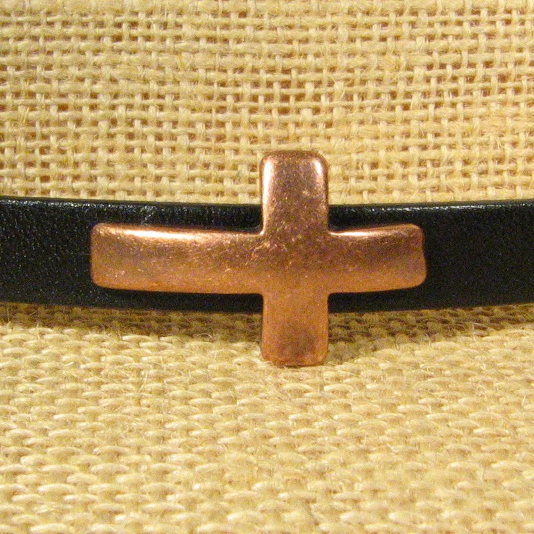 Curved Cross Sliders for 10mm Flat Leather - SL88- Antique Copper ...