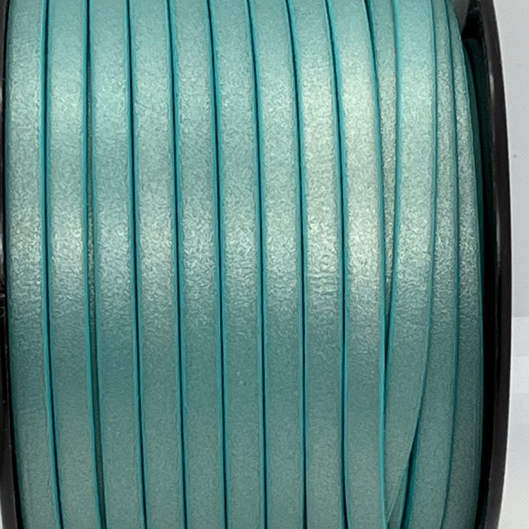 5mm Flat Leather - Candy Shimmer Turquoise - L5F-122 - Choose Your ...