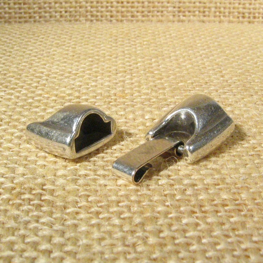 Snap Clasps for Half Round Leather Antique Silver Choose | Etsy