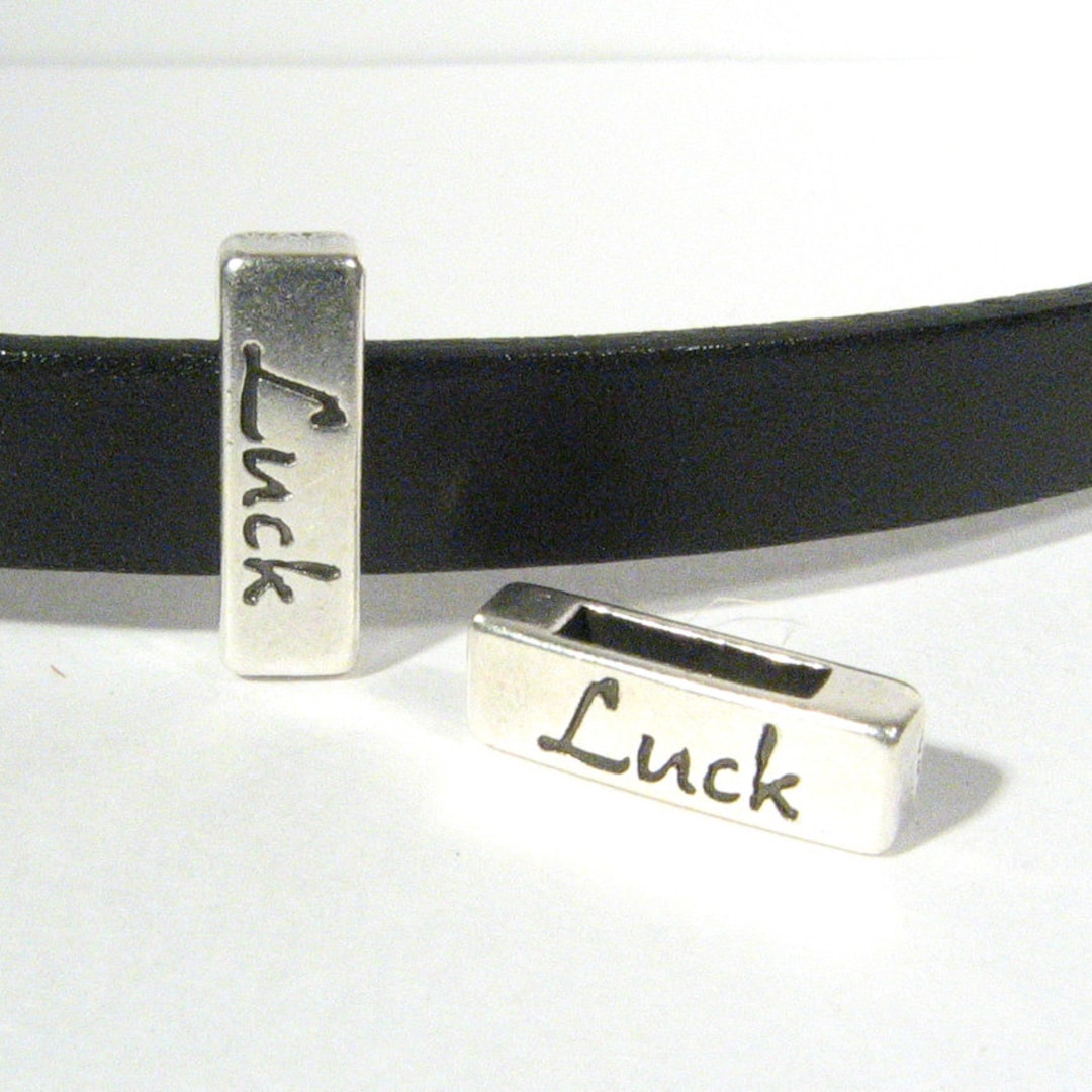 Luck Sliders for 10mm Flat Leather - Antique Silver - Choose Your ...