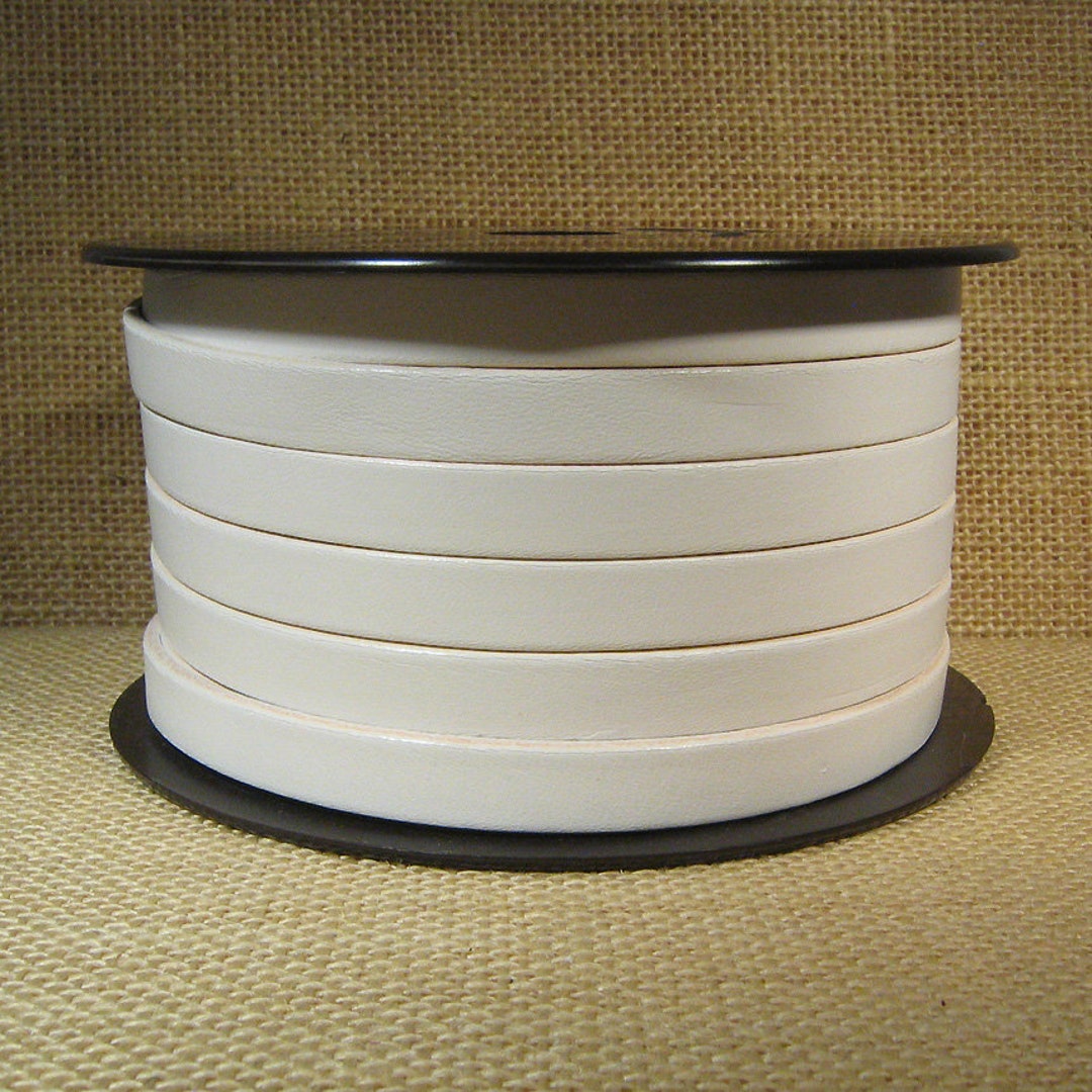 10mm Flat Leather - White - L10F-24 - Choose Your Length - Etsy