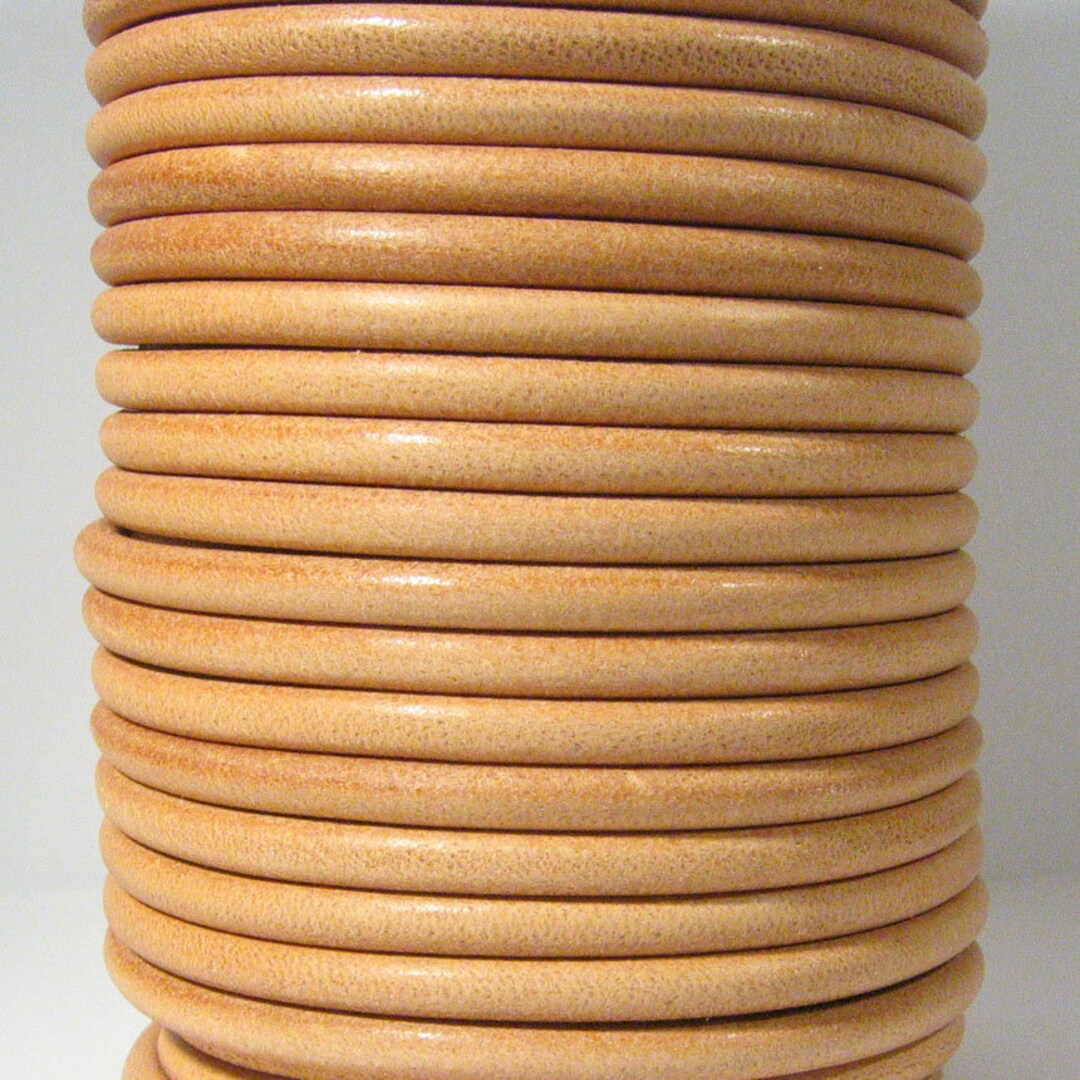 5mm Round European Leather - Natural - 5M-6 - Choose Your Length - Etsy