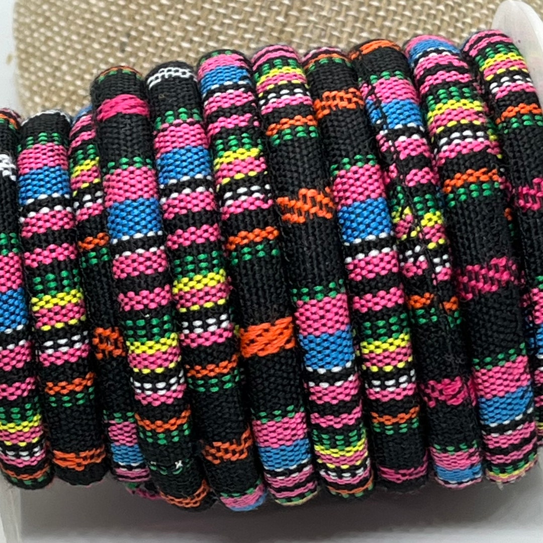 6mm Multi-colored Cotton Cord MCC10 Black/pink Choose Your Length - Etsy