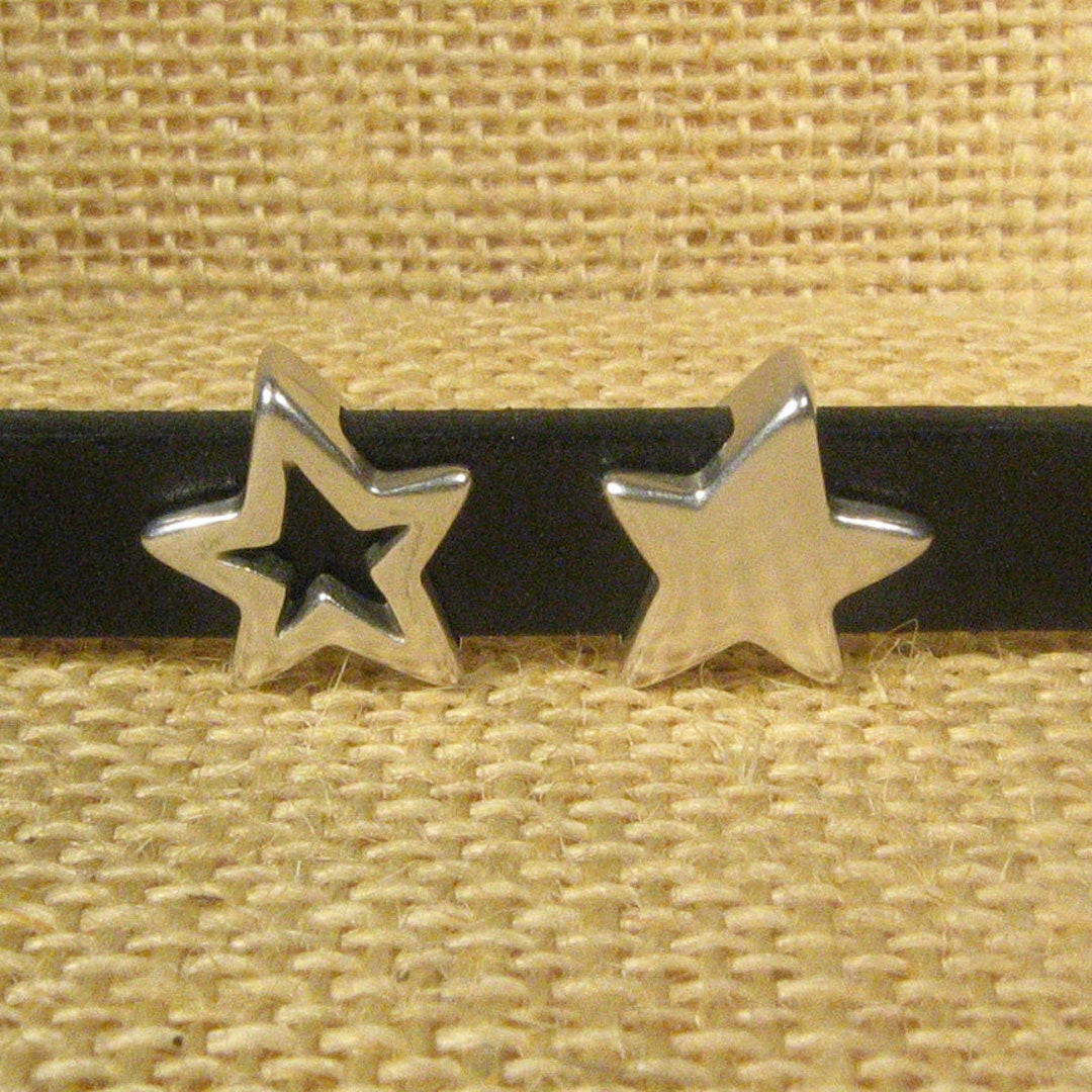 Star Sliders for 10mm Flat Leather - Antique Silver - SP87 - Choose ...