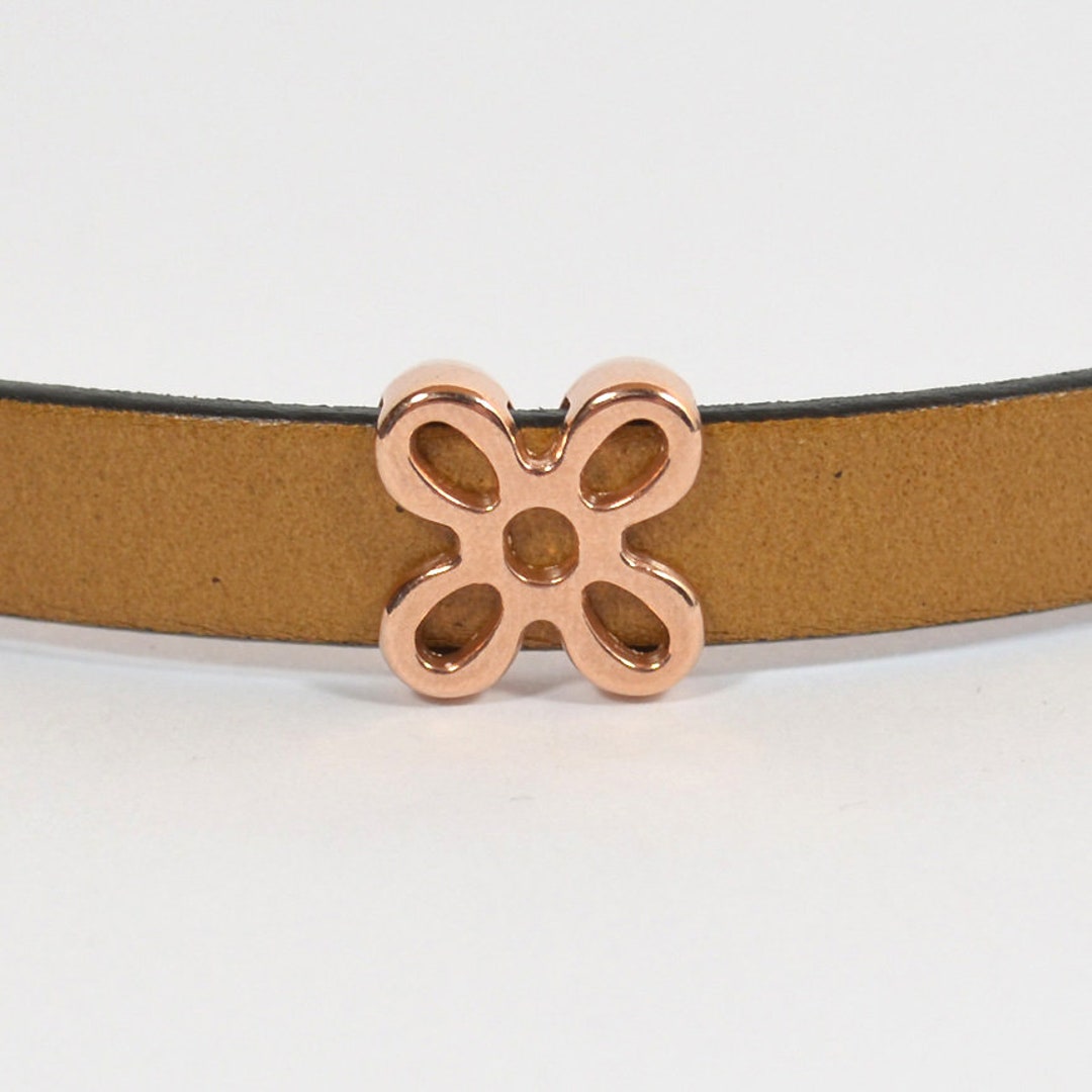 Flower Sliders for 10mm Flat Leather - Rose Gold - SL206-RG - Choose ...