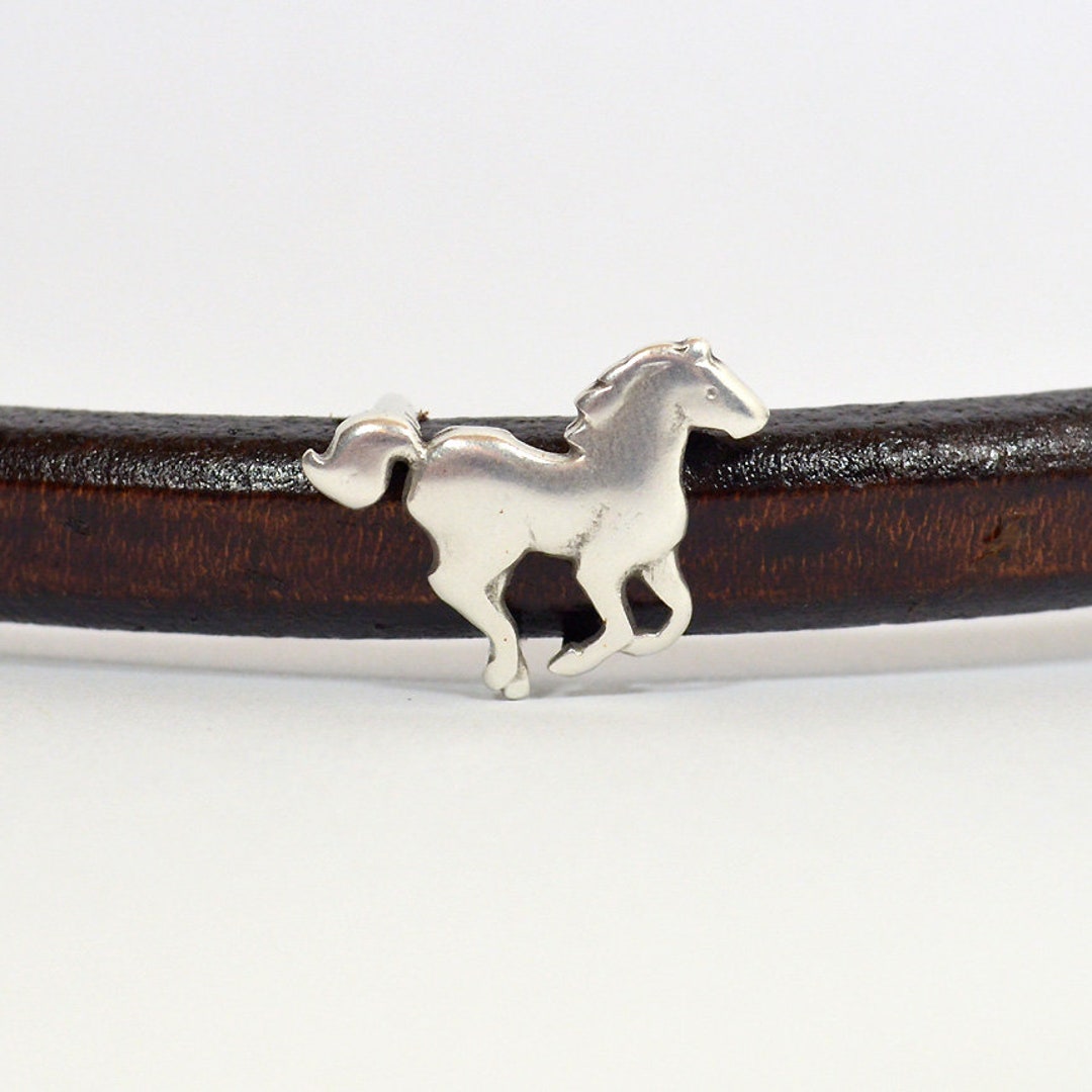 Galloping Horse Sliders for Regaliz Leather - Antique Silver - Choose ...