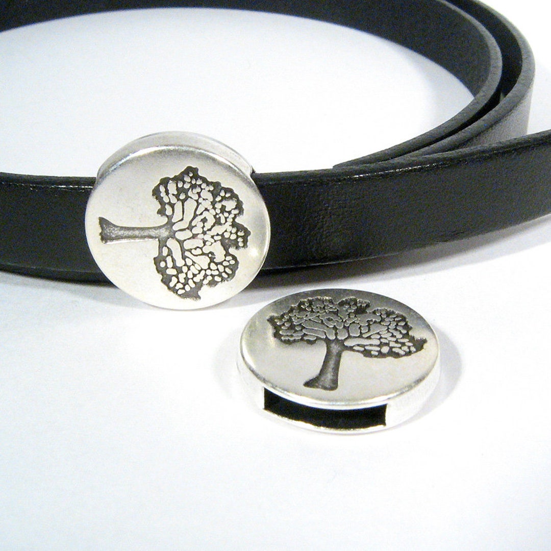 Tree-of-life Spacers for 10mm Flat Leather - Antique Silver - Choose ...