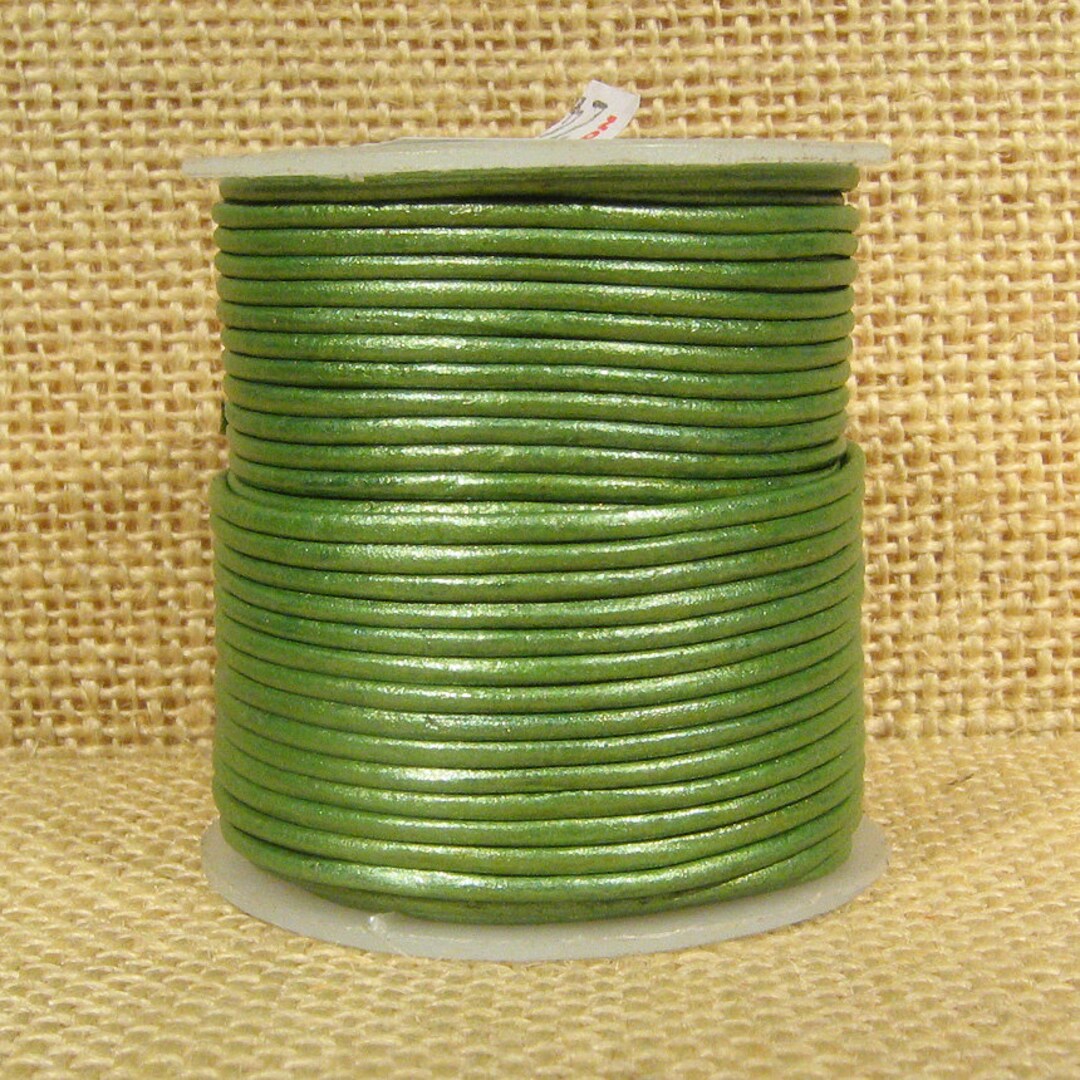 1.5mm Round Indian Leather - Metallic Kelly Green - L1.5-249 - Etsy