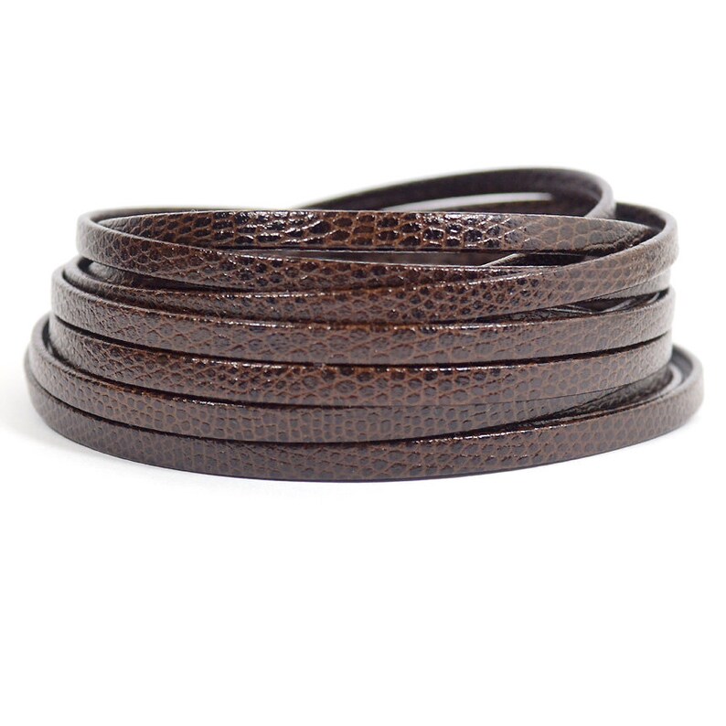 5mm Flat Lizard Print Leather Dark Brown L5F-14 Choose | Etsy