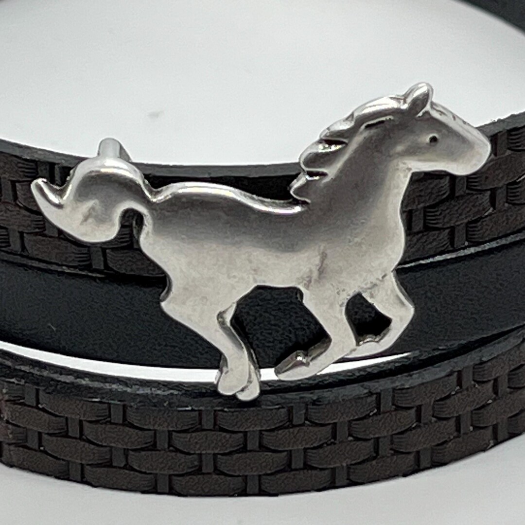 Galloping Horse Sliders for 20mm Flat Leather - Antique Silver - Etsy