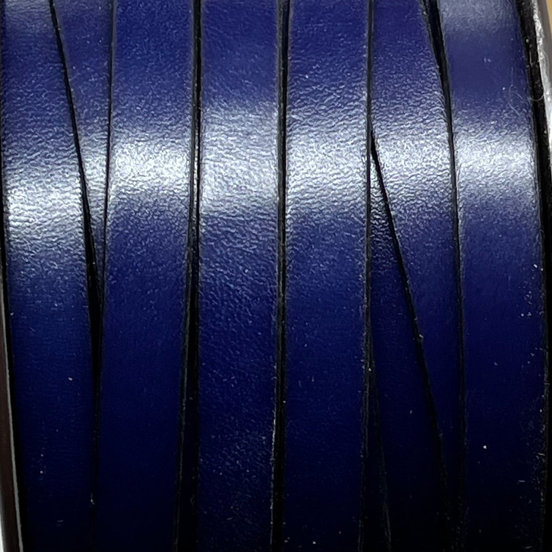 10mm Flat Leather - Indigo Deep Blue - L10F-21B - Choose Your Length - Etsy