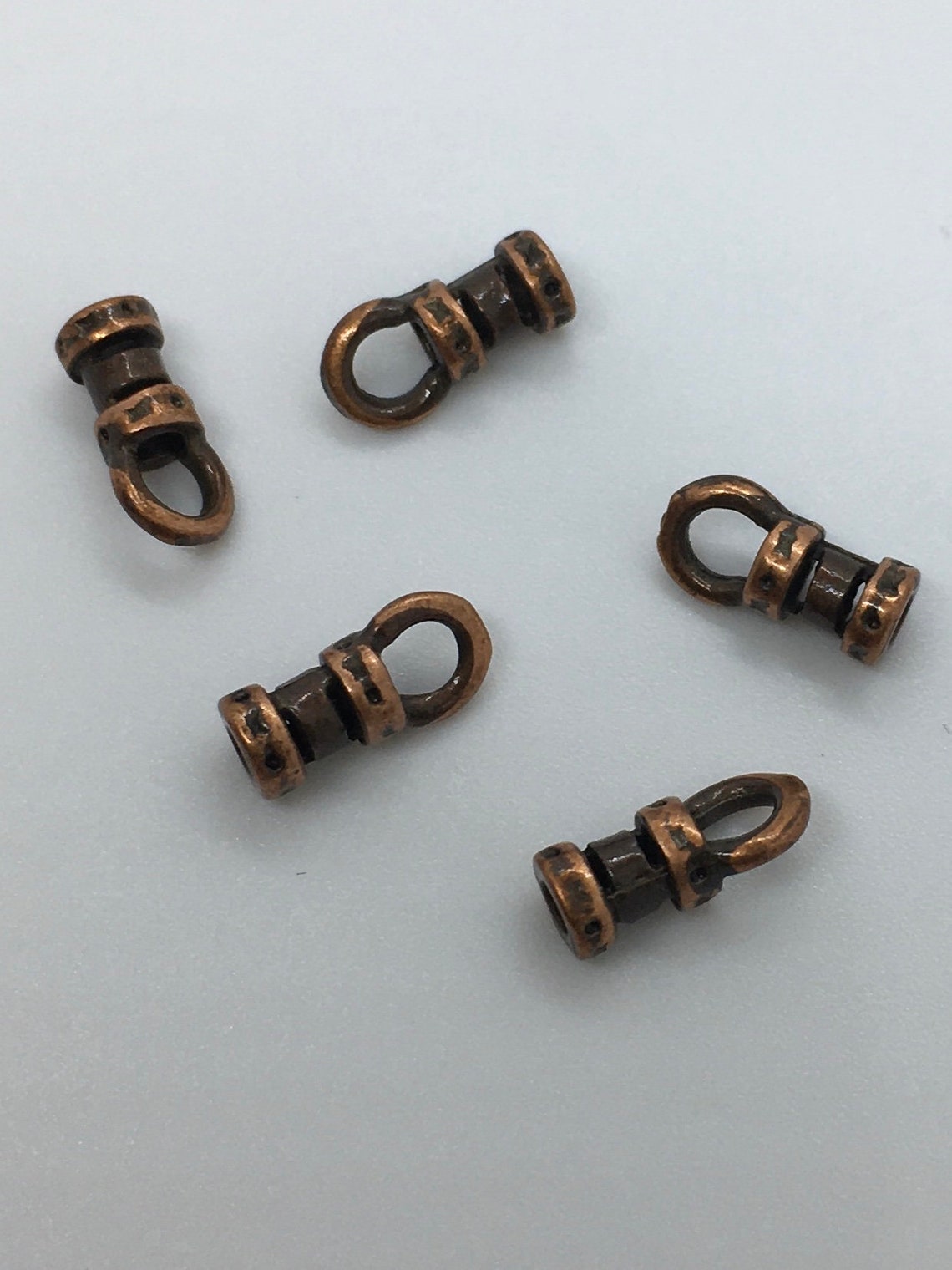 1.5mm Leather Crimp End With Loop Antique Copper AC Pack - Etsy