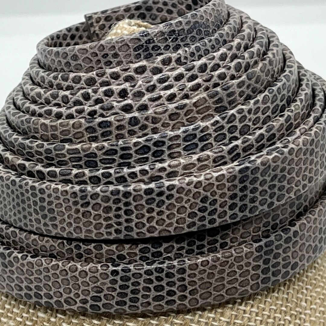 10mm Lizard Texture Leather - Grey - Choose Your Length - Etsy