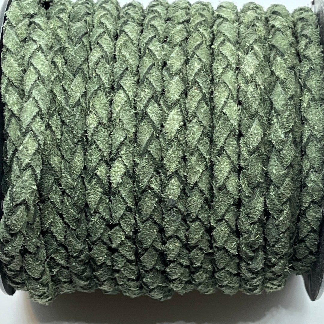 5mm Round Braided Suede - Natural Sage - Choose Your Length - Etsy