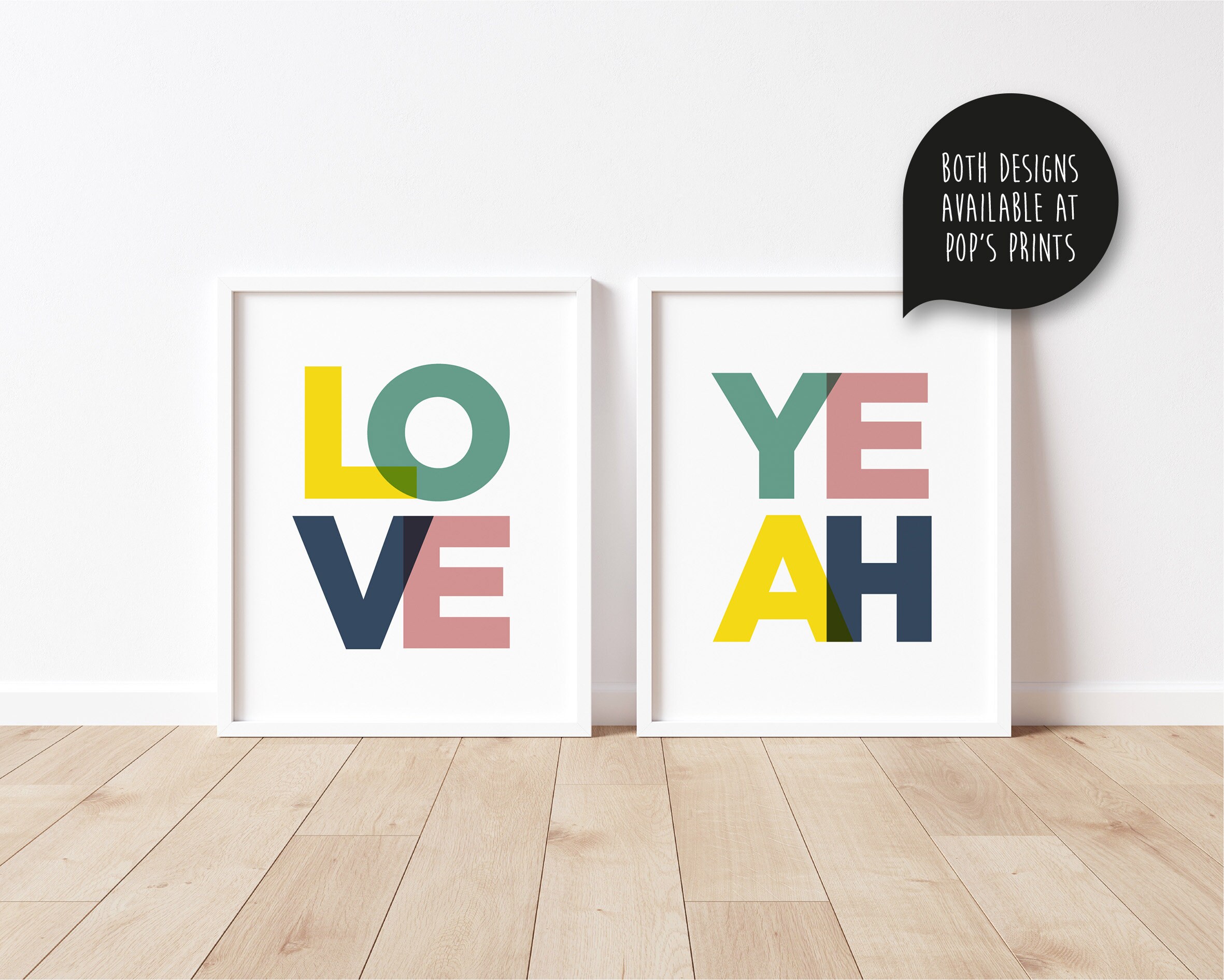 Yeah Art Print Colourful Typography Art Print Yeah Letter - Etsy Italia