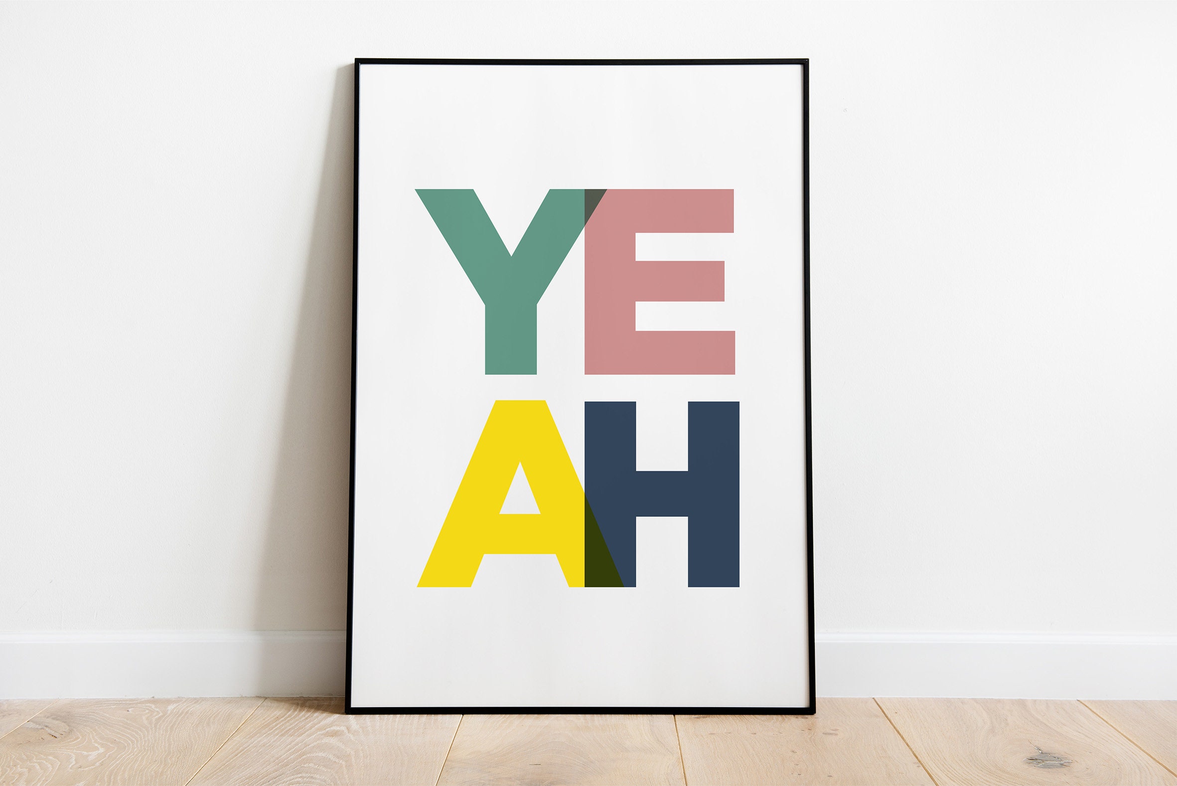 Yeah Art Print Colourful Typography Art Print Yeah Letter - Etsy Italia