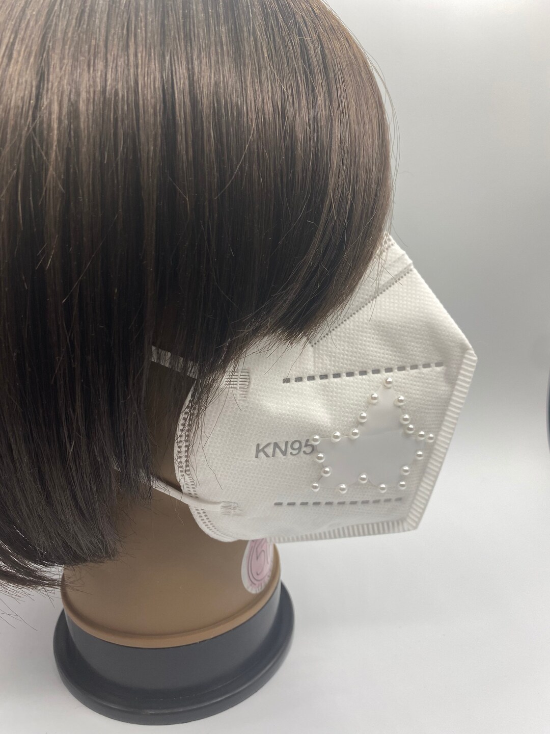 AKA Mask, White Ivy on White Mask With 20 Pearls - Etsy