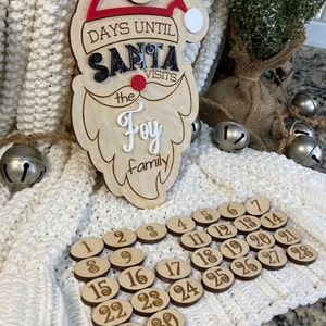 3D Family Name Christmas Countdown Sign Reusable Days Until - Etsy