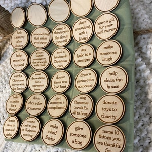 Acts of Kindness Countdown Tokens Christmas Activity Wood Tokens ...