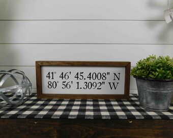 Gps Coordinates Sign - Etsy