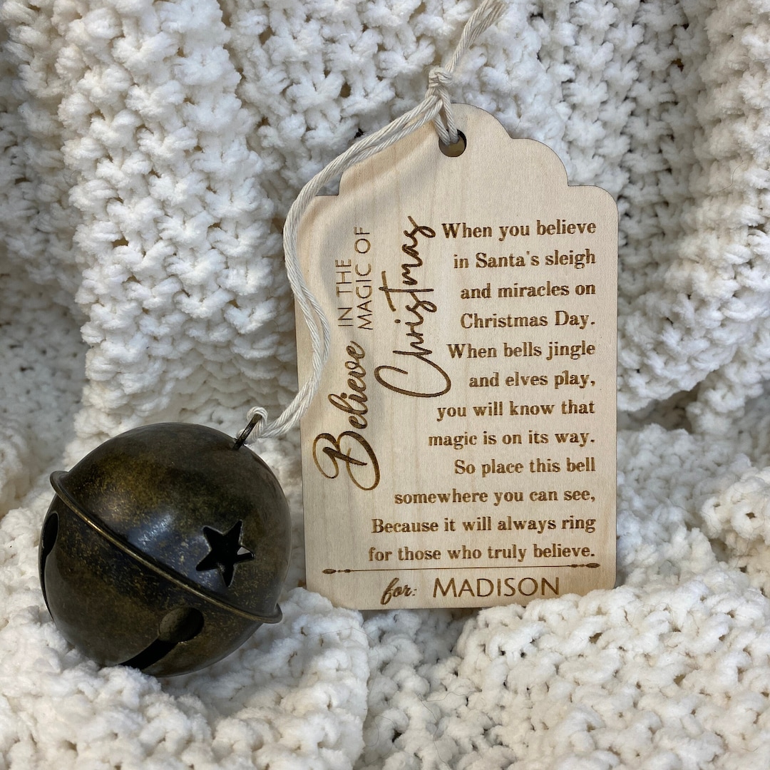 Personalized Santa Believe Sleigh Bell Ornament Custom - Etsy