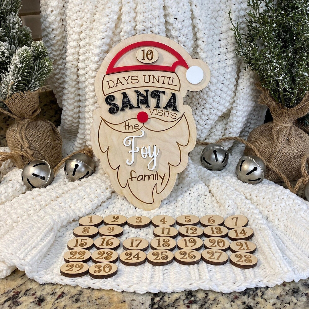 3D Family Name Christmas Countdown Sign Reusable Days Until - Etsy