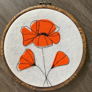 Poppy Embroidery - Poppy Embroidery - California Poppy Art - Abstract ...